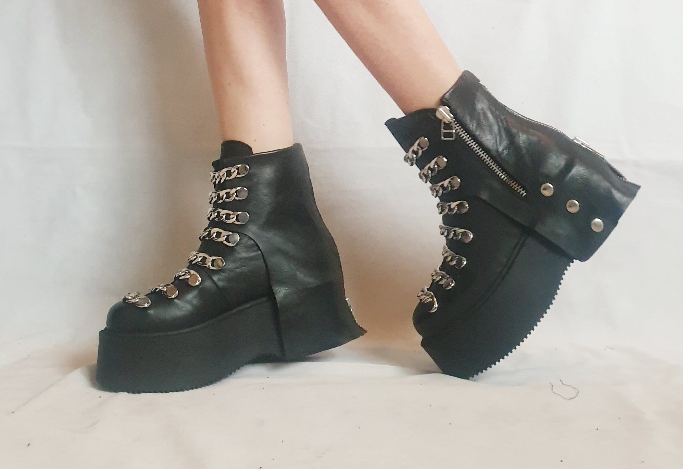 Zapatos góticos para mujer extravagantes botas para mujer - Etsy México