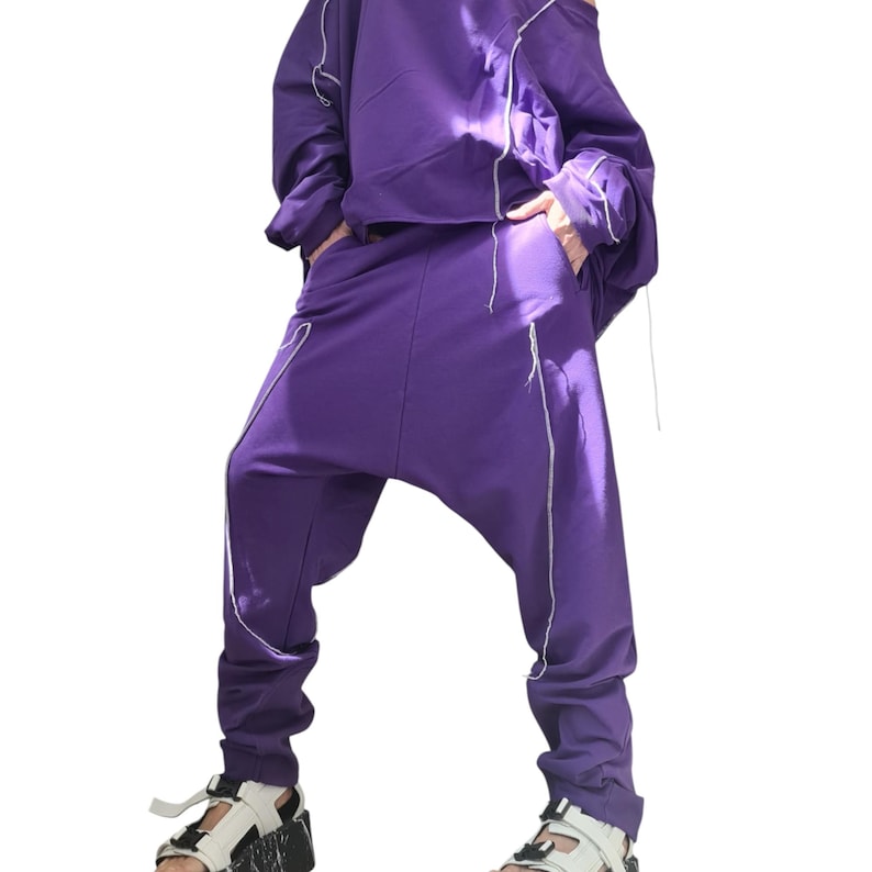 Extravagant Purple Cotton Set | Avant Garde Two-piece Outfit ...