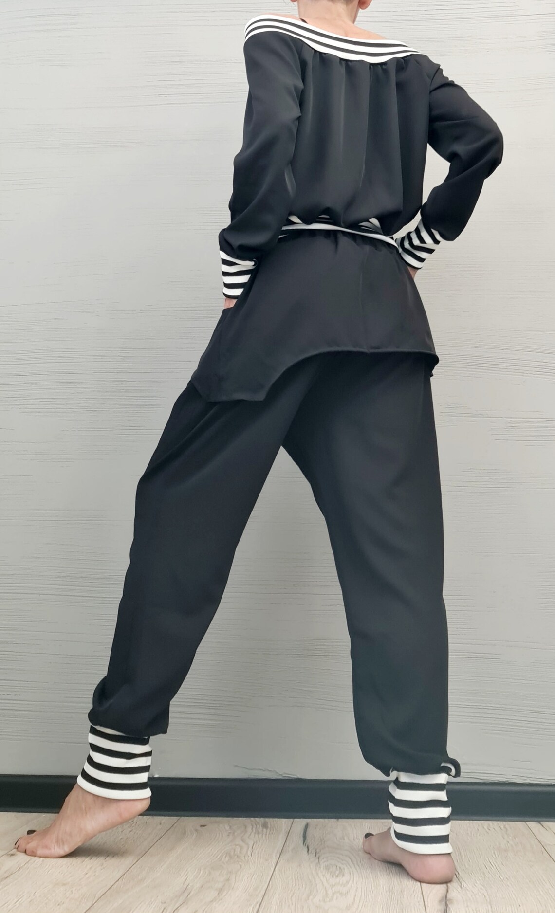 Extravagant Women Black Set Women Harem Pants Gothic | Etsy