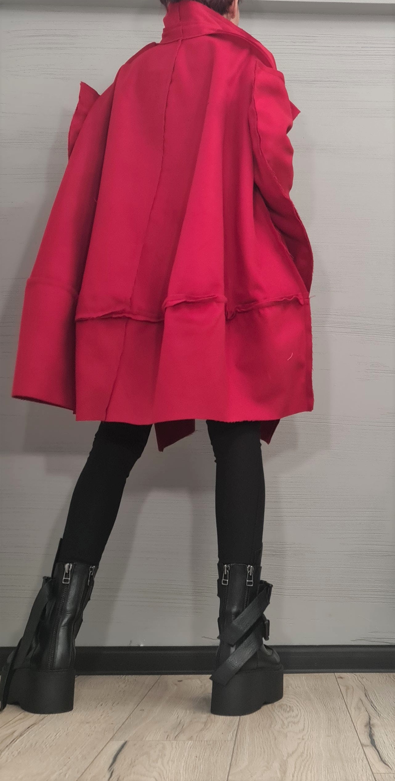 Extravagant Deconstructed Coat RED Coat Wool Coat Winter - Etsy