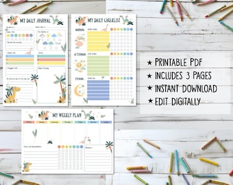 Kids Printable Planner - Weekly Planner - Monthly Planner - to Do List ...