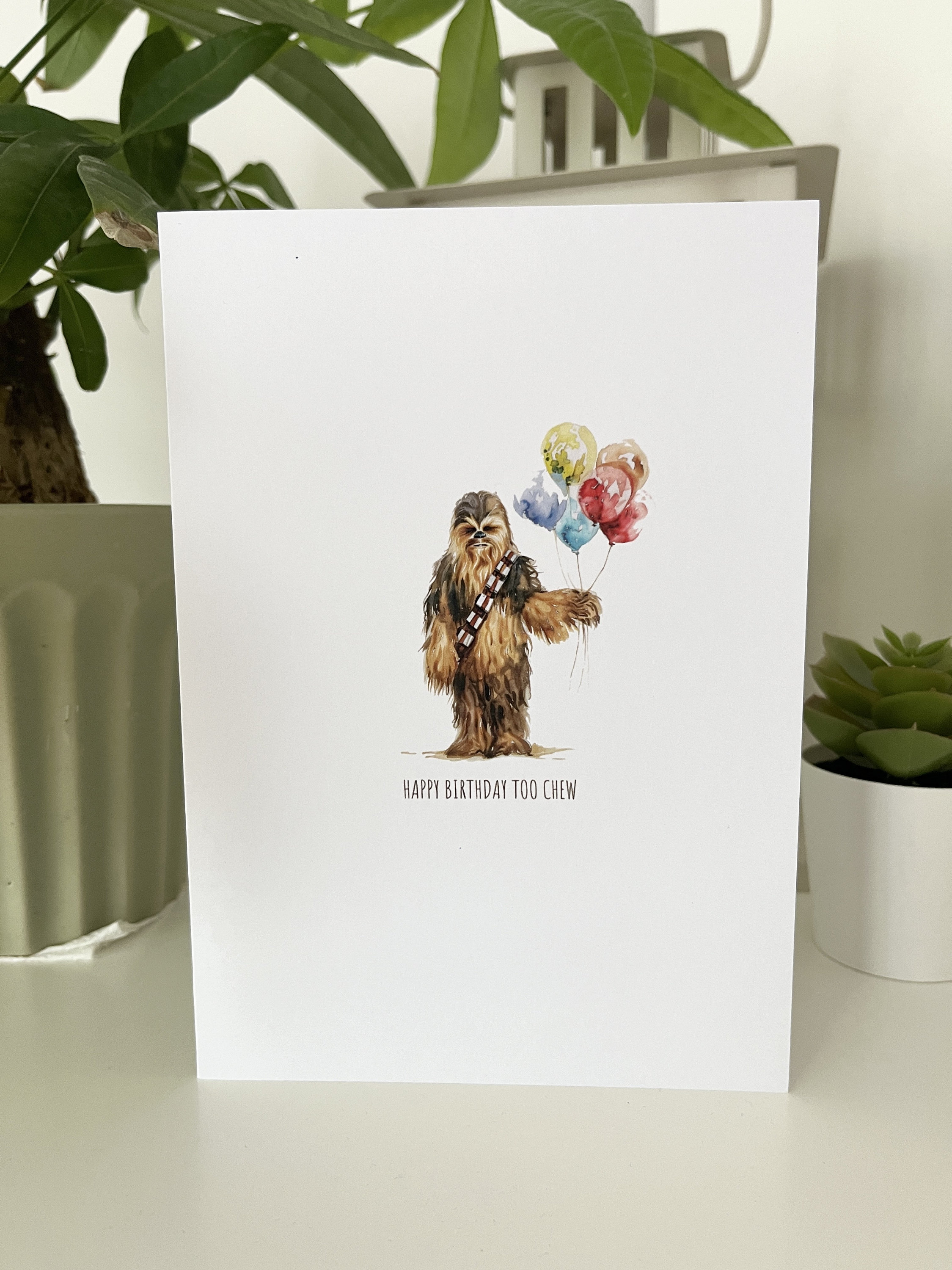 Chewbacca Birthday Card – Star Wars Pun Card - Personalized Card - Etsy