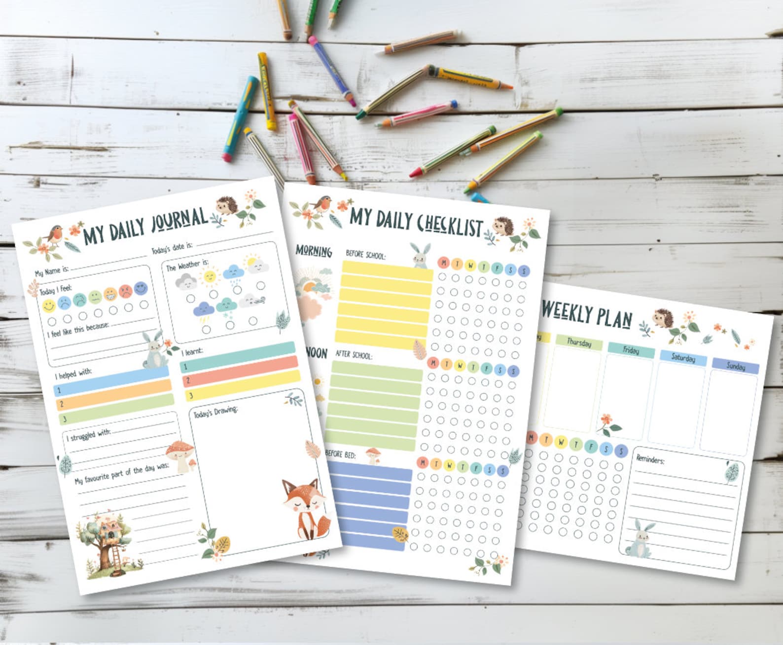 Kids Printable Planner - Weekly Planner - Monthly Planner - to Do List ...