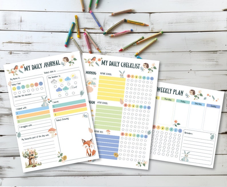 Kids Printable Planner - Weekly Planner - Monthly Planner - to Do List ...
