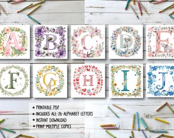 Printable Alphabet Flash Cards, Classroom Decor, Toddlers Preschool ...