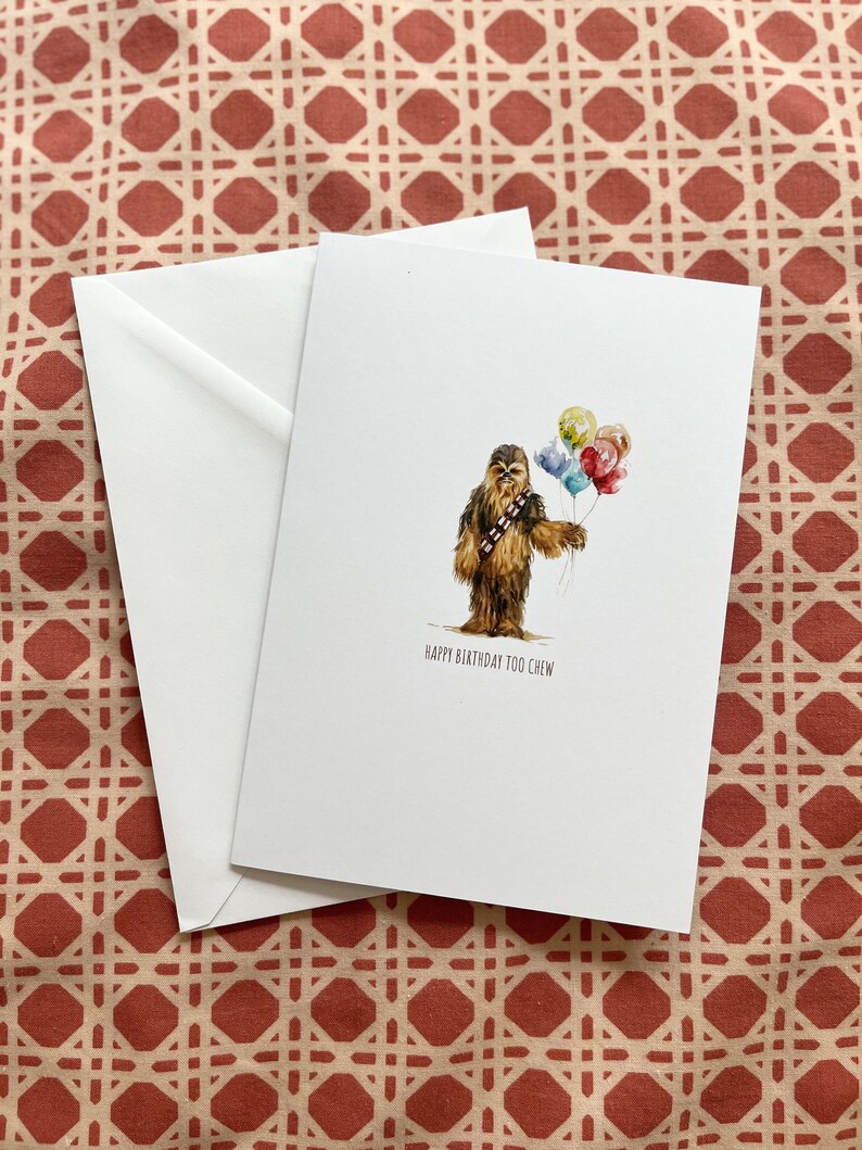 Chewbacca Birthday Card – Star Wars Pun Card - Personalized Card - Etsy