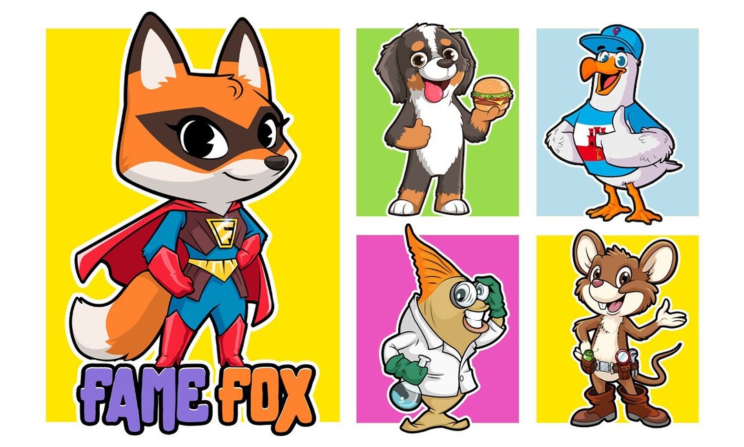 Cartoon Animal/ Cartoon Mascot/ Animation/ Animal Logo/ Animal Drawing ...