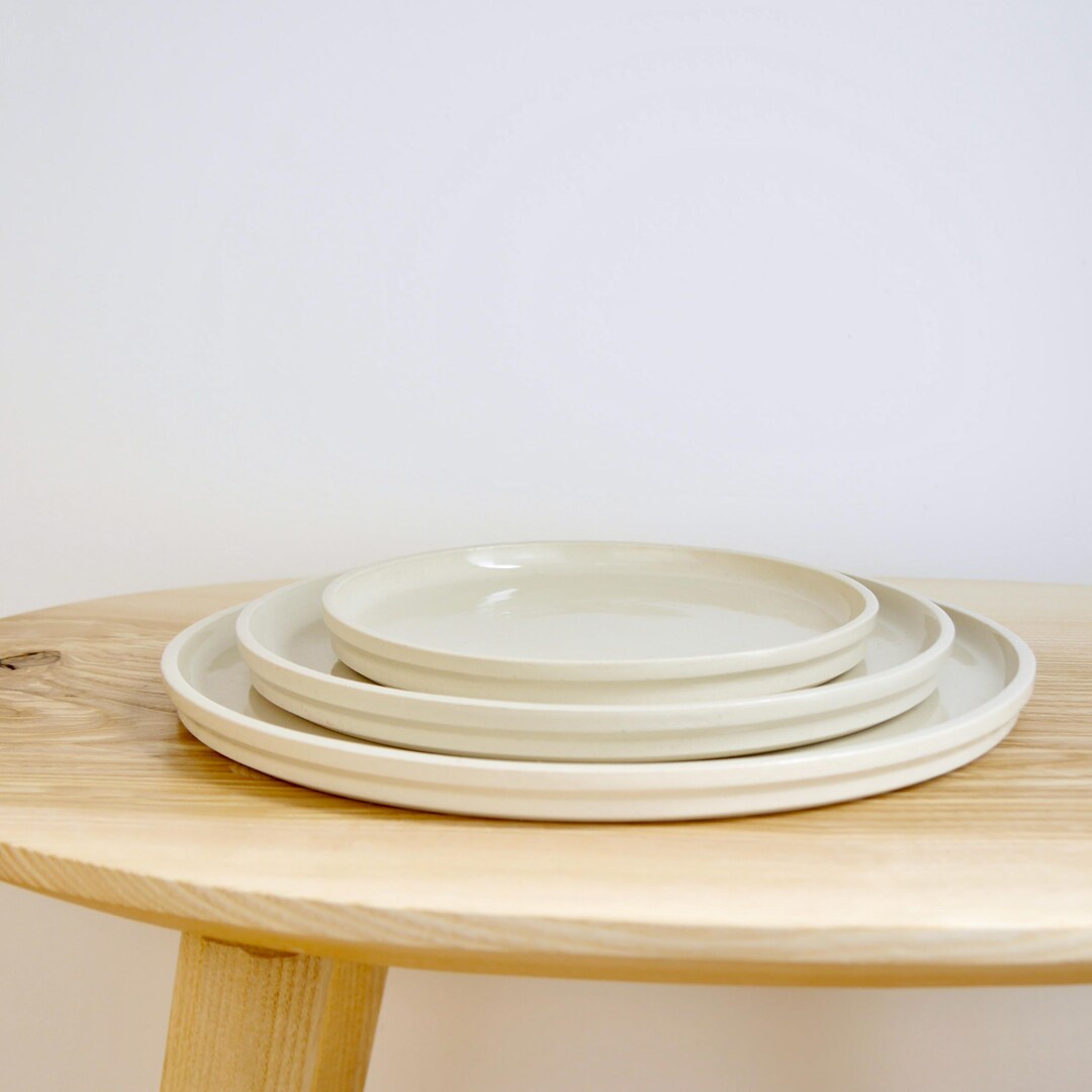White Handmade Plate, Contemporary Design, Dinner Set - Etsy