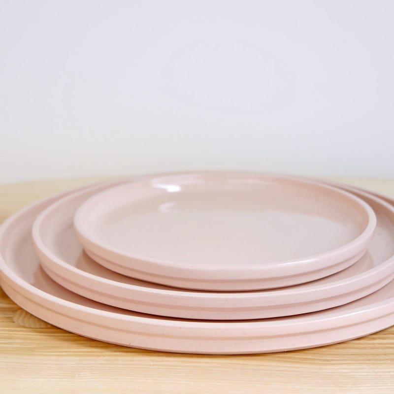 Pink Plate Set - Etsy