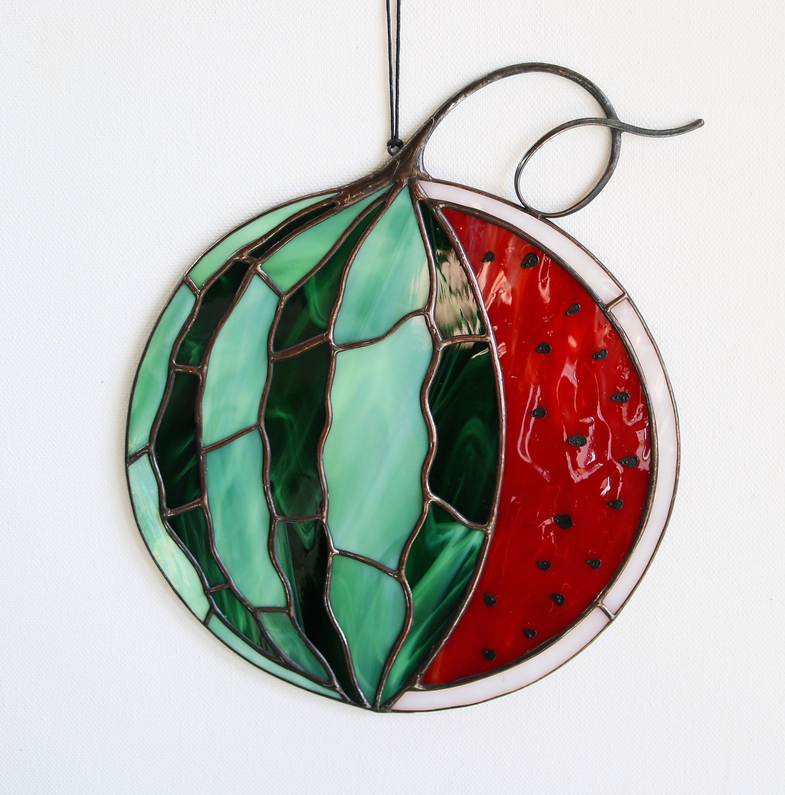 Watermelon Suncatcher Stained Glass Art Window Hangings - Etsy