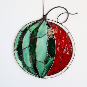 Watermelon Suncatcher Stained Glass Art Window Hangings Ornaments Home ...