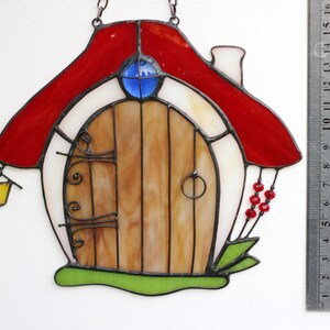 House Cottage Suncatcher Stained Glass Art Window Hangings Home Decor ...