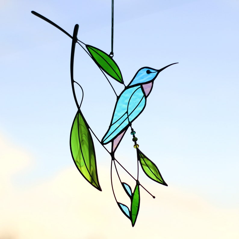 Hummingbird Suncatcher Window Hangings Stained Glass Art - Etsy