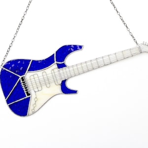 Electric Guitar Suncatcher Stained Glass Art Musical - Etsy
