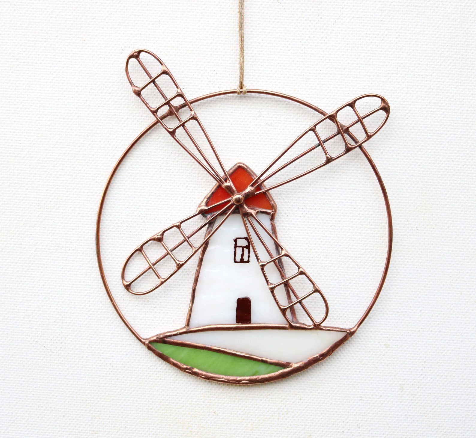 MILL Suncatcher Stained Glass Art Window Hangings Home Decor Gift - Etsy