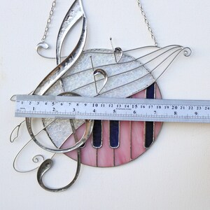 Treble Clef With Musical Notes Suncatcher Stained Glass Art - Etsy