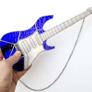 Electric Guitar Suncatcher Stained Glass Art Musical - Etsy