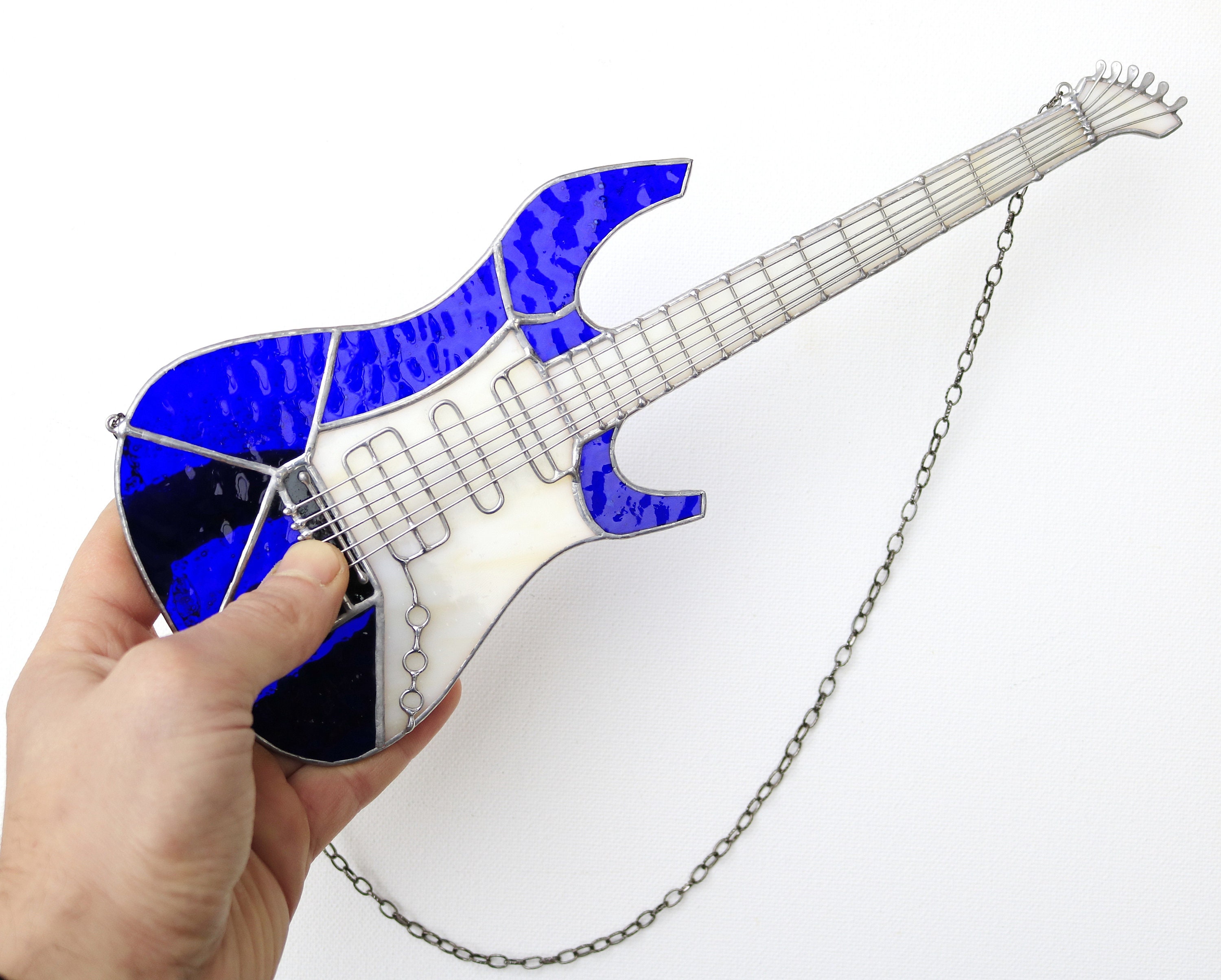 Electric Guitar Suncatcher Stained Glass Art Musical | Etsy