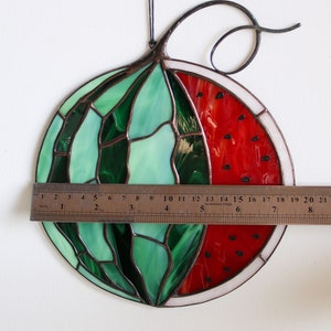 Watermelon Suncatcher Stained Glass Art Window Hangings Ornaments Home ...