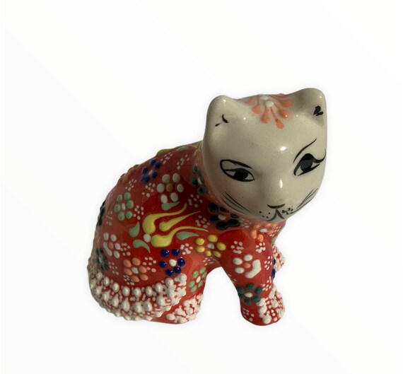 Hand-painted Turkish Cat Figurine-sleeping Design in Red Color - Etsy