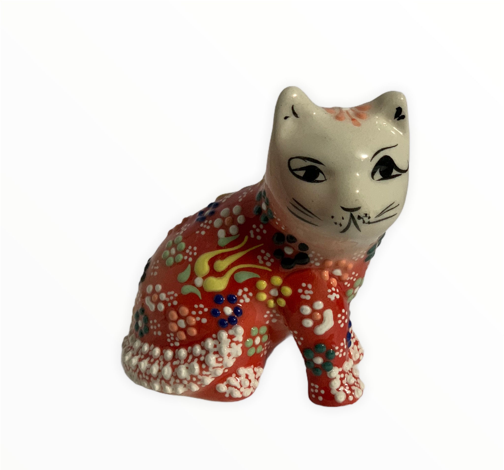Hand-painted Turkish Cat Figurine-sleeping Design in Red Color - Etsy
