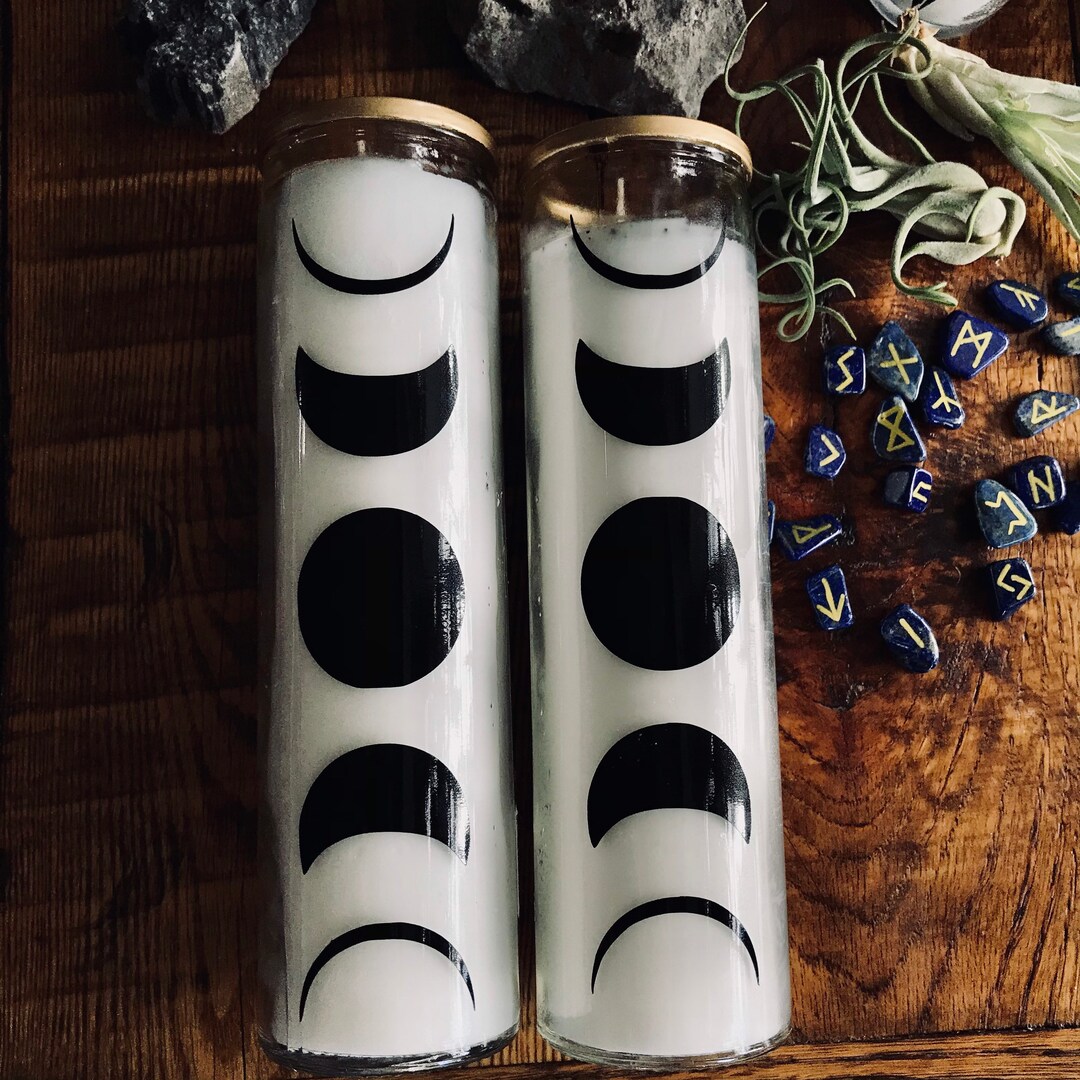 Dressed, Moon Phase Altar Candle large - Etsy