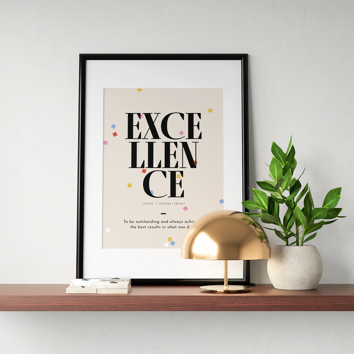 Excellence Dictionary Definition Digital Printable Confetti Poster ...