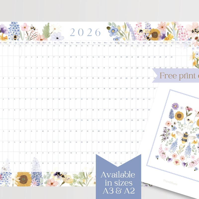 A2 2026 Uk Wall Planner - Etsy UK