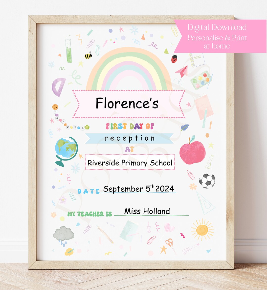 INSTANT DOWNLOAD Back to School Poster, First Day of School Poster ...