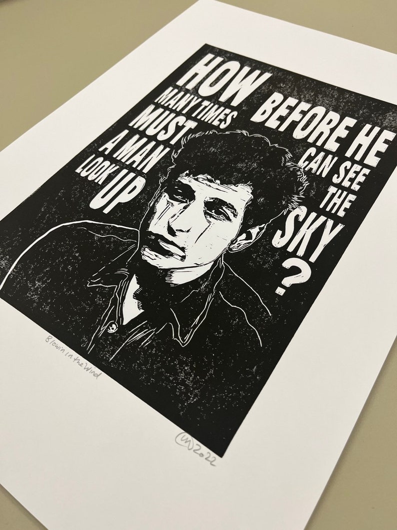 Bob Dylan. Hand Made. Original A3 Linocut Print. Limited and Signed ...