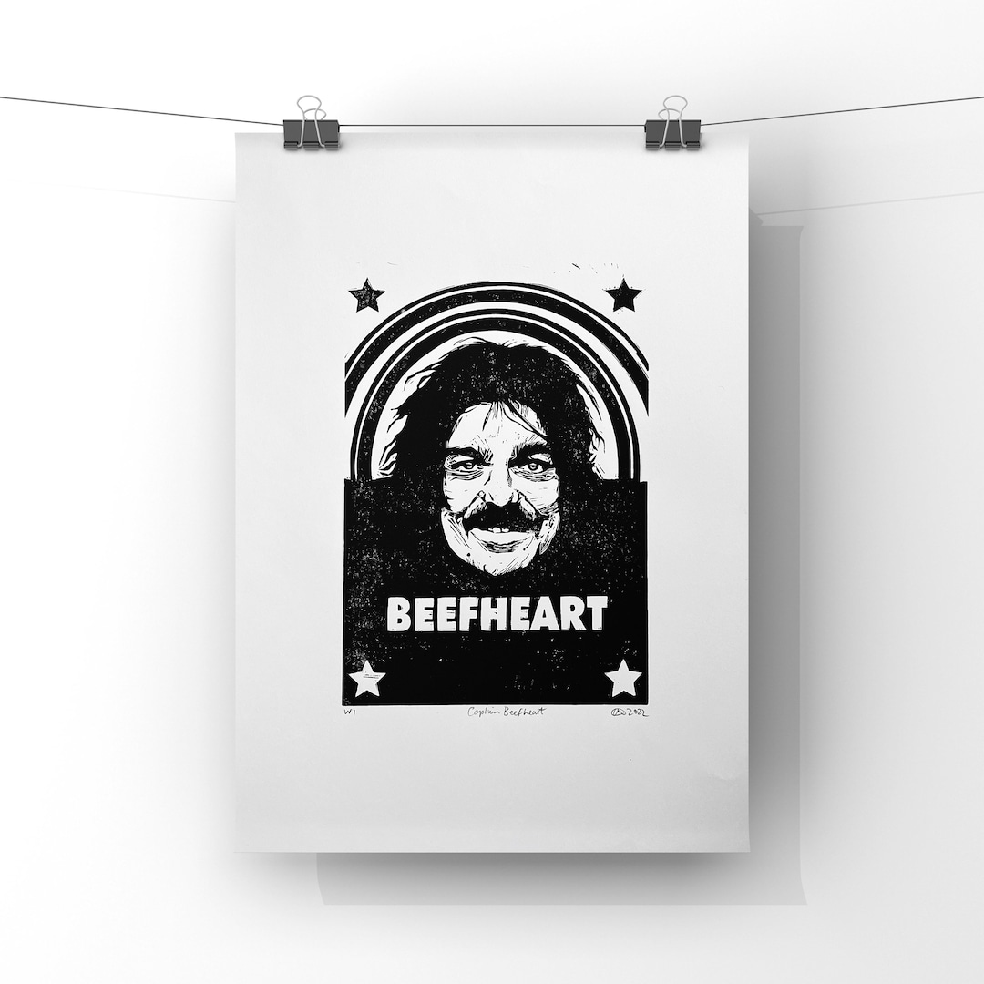 Captain Beefheart. Hand Made. Original A3 Linocut Print. - Etsy