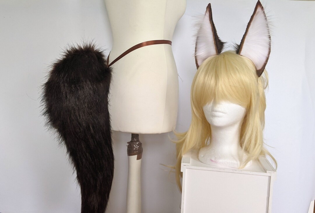 Tingyun Cosplay Ears and Tail Realistic Faux Fur Ears Headband Custom ...