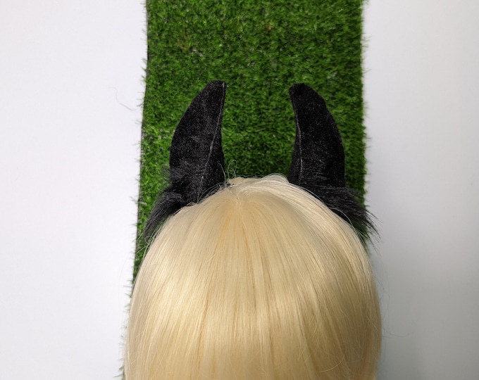 Black Horse Ears | Realistic Faux Fur Ears | Headband Custom Ears - Etsy