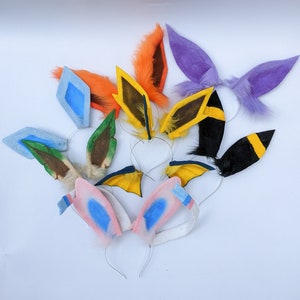 Eeveelution Cosplay Ears Pokémon Inspired | Realistic Faux Fur Ears ...