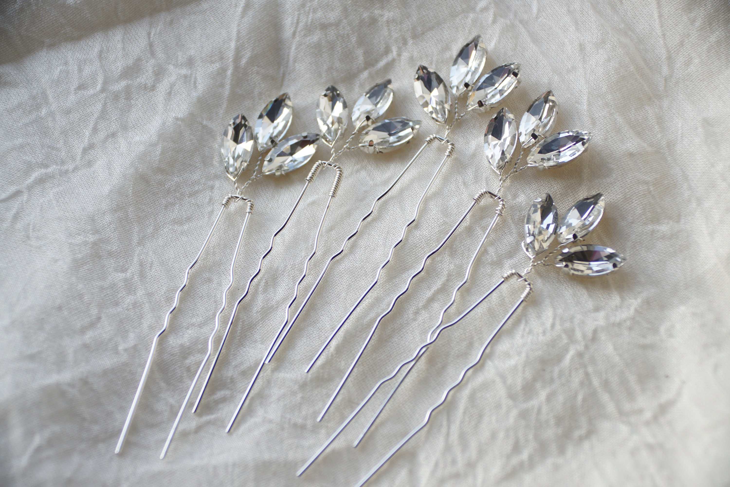 Hair Pins 5 Bridal Hair Pins Silver Hair Pins Bridal - Etsy