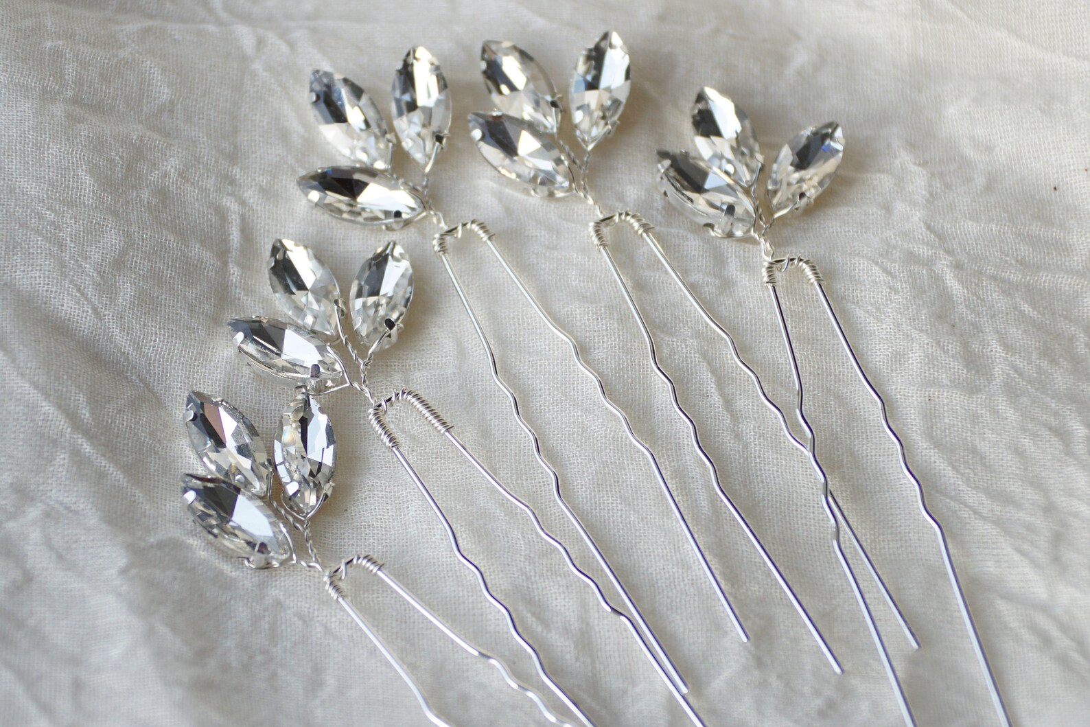 Hair Pins 5 Bridal Hair Pins Silver Hair Pins Bridal Etsy