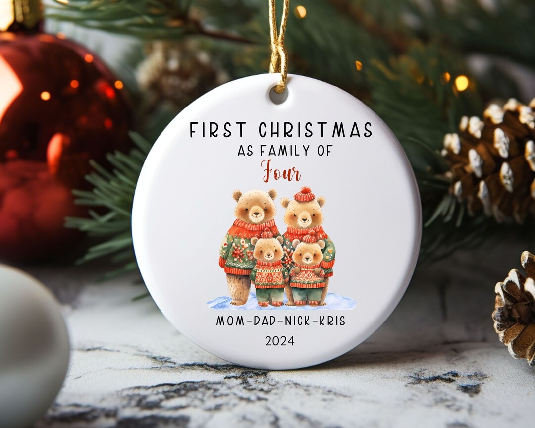 Family of Four Christmas Ornament, Family of 4, Personalized Family ...