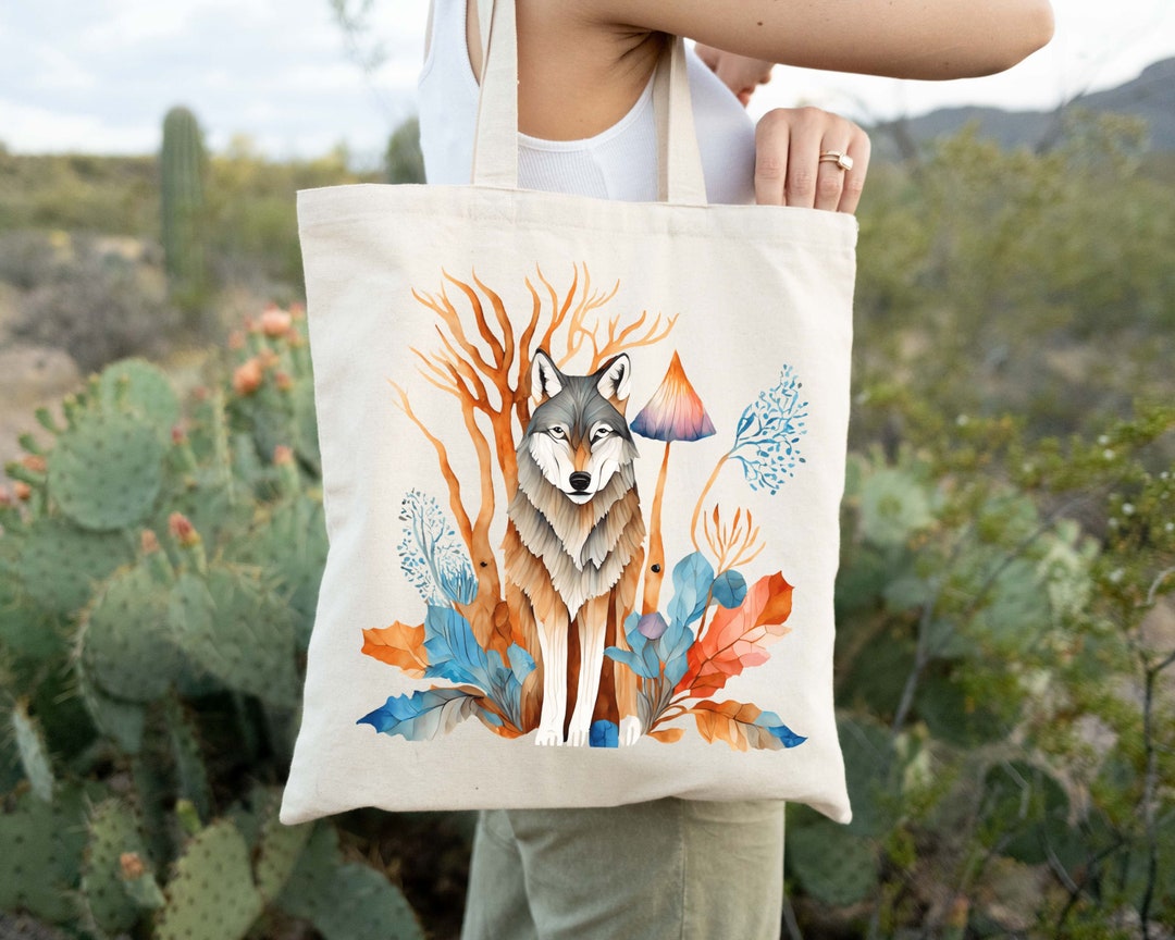 Wolf Tote Bag, Save Our Wolves Tote, Wild Animal Tote, Reusable Grocery ...