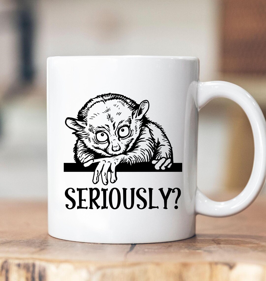 Lemur Mug, Lemur Funny Mug, Animal Prints, Retro Lemur Mug, Funny Mug ...
