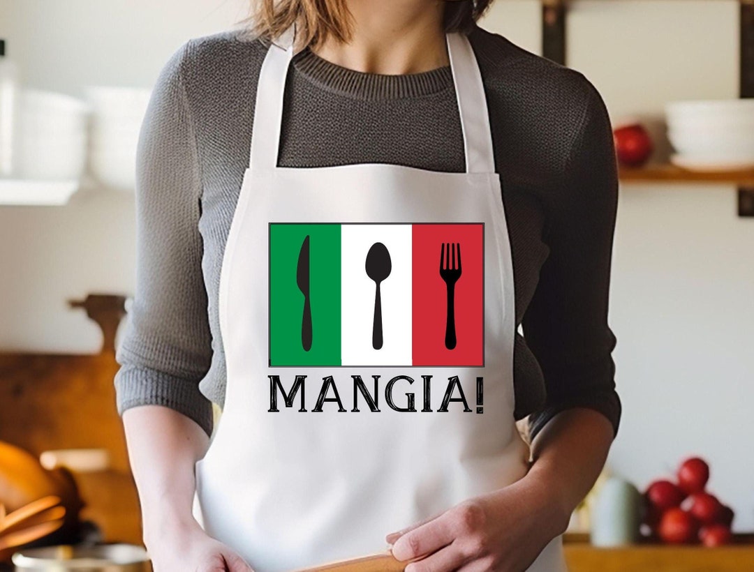 Italian Flag Apron: Mangia Chef Gift - Etsy