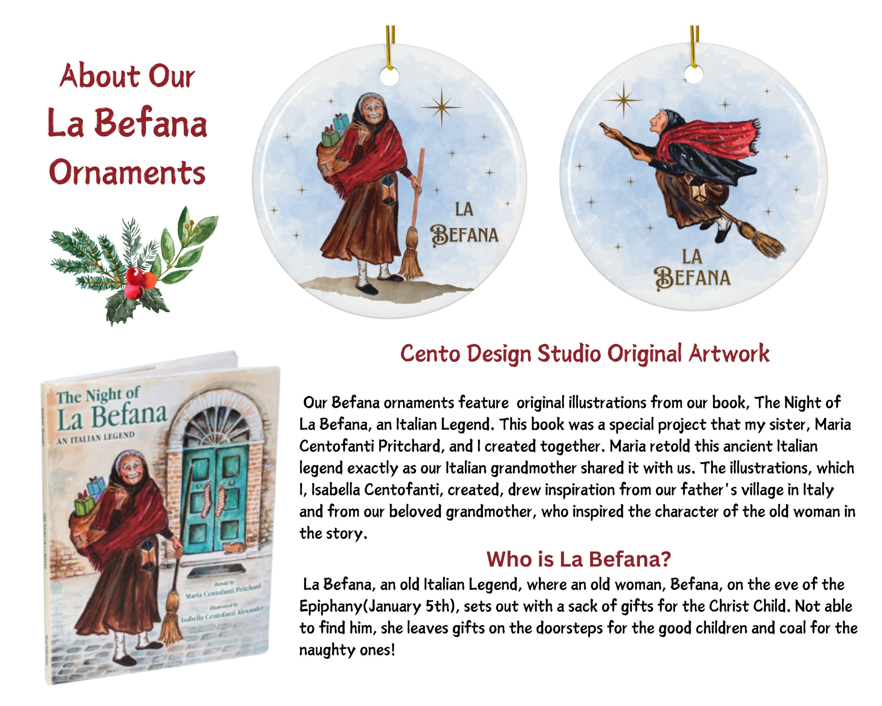 La Befana Ornament, Befana Christmas Ornament, Italian Christmas Witch ...