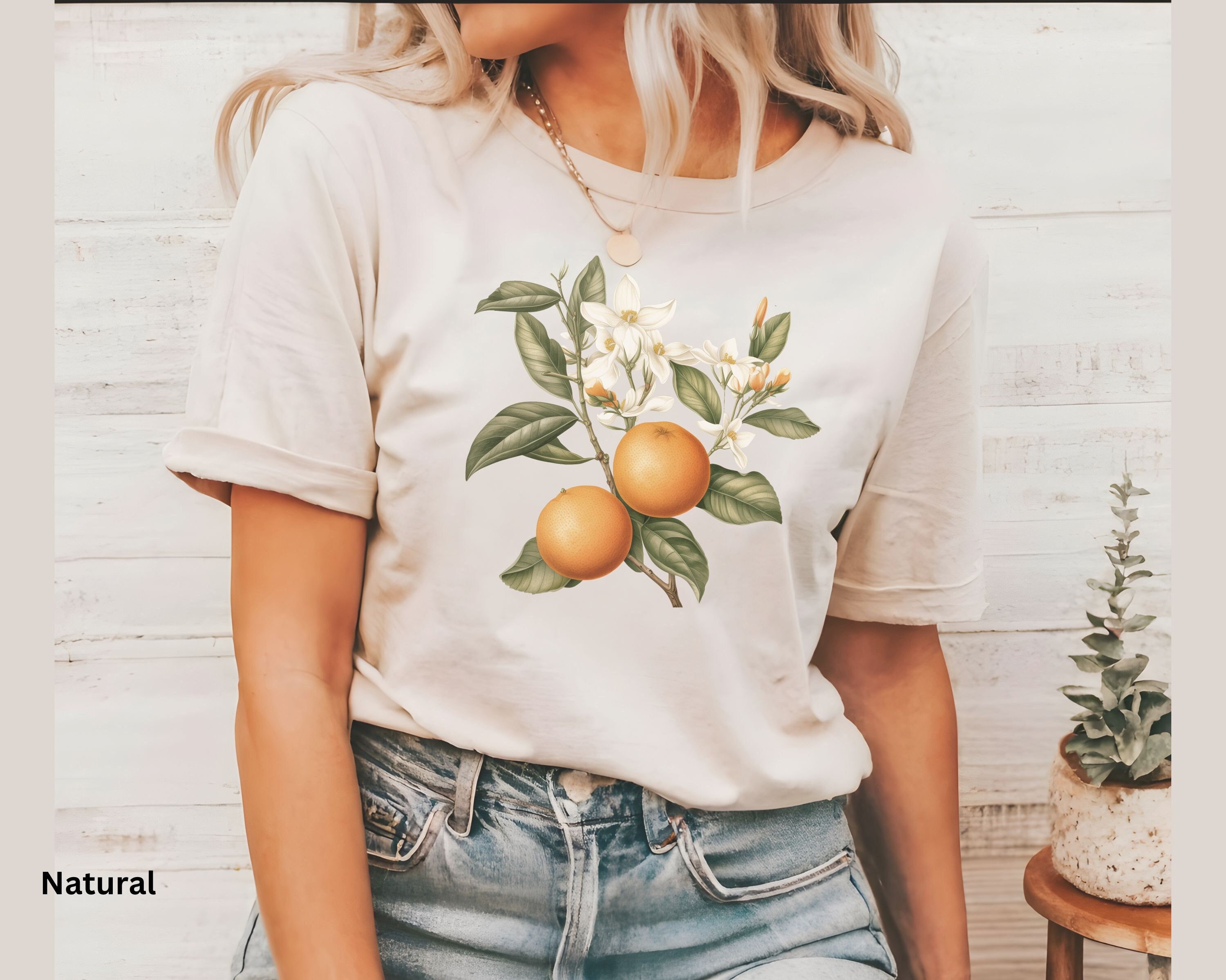 Orange Fruit Tshirt, Vintage Orange Fruit Tee, Cottagecore Clothing ...