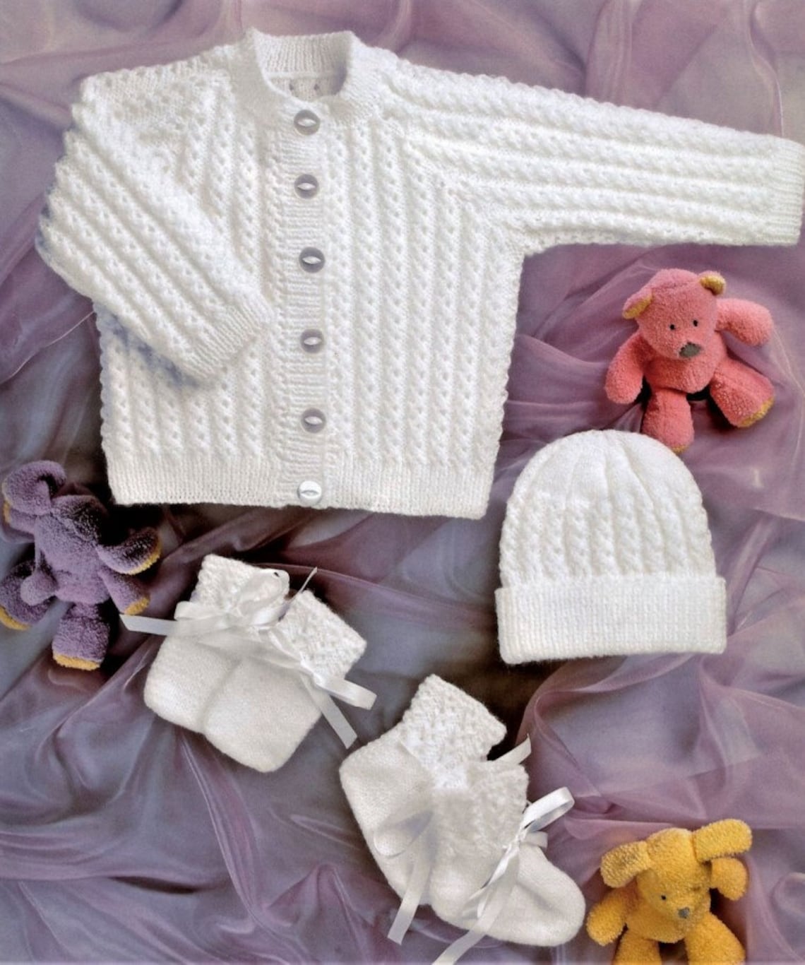 Baby Cardigan Set Knitting Pattern in 4ply - Etsy
