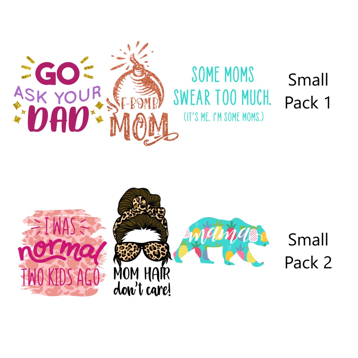 Mom Stickers/Sticker Pack Fun Mom Stickers Mom Stickers | Etsy