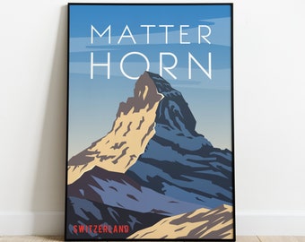 Matterhorn Print, Matterhorn Mountain Poster, Matterhorn Zermatt Swiss ...