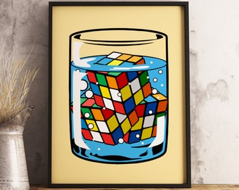 Melting Rubik's Cube Art Salvador Dali Canvas Gallery Wrap - Etsy