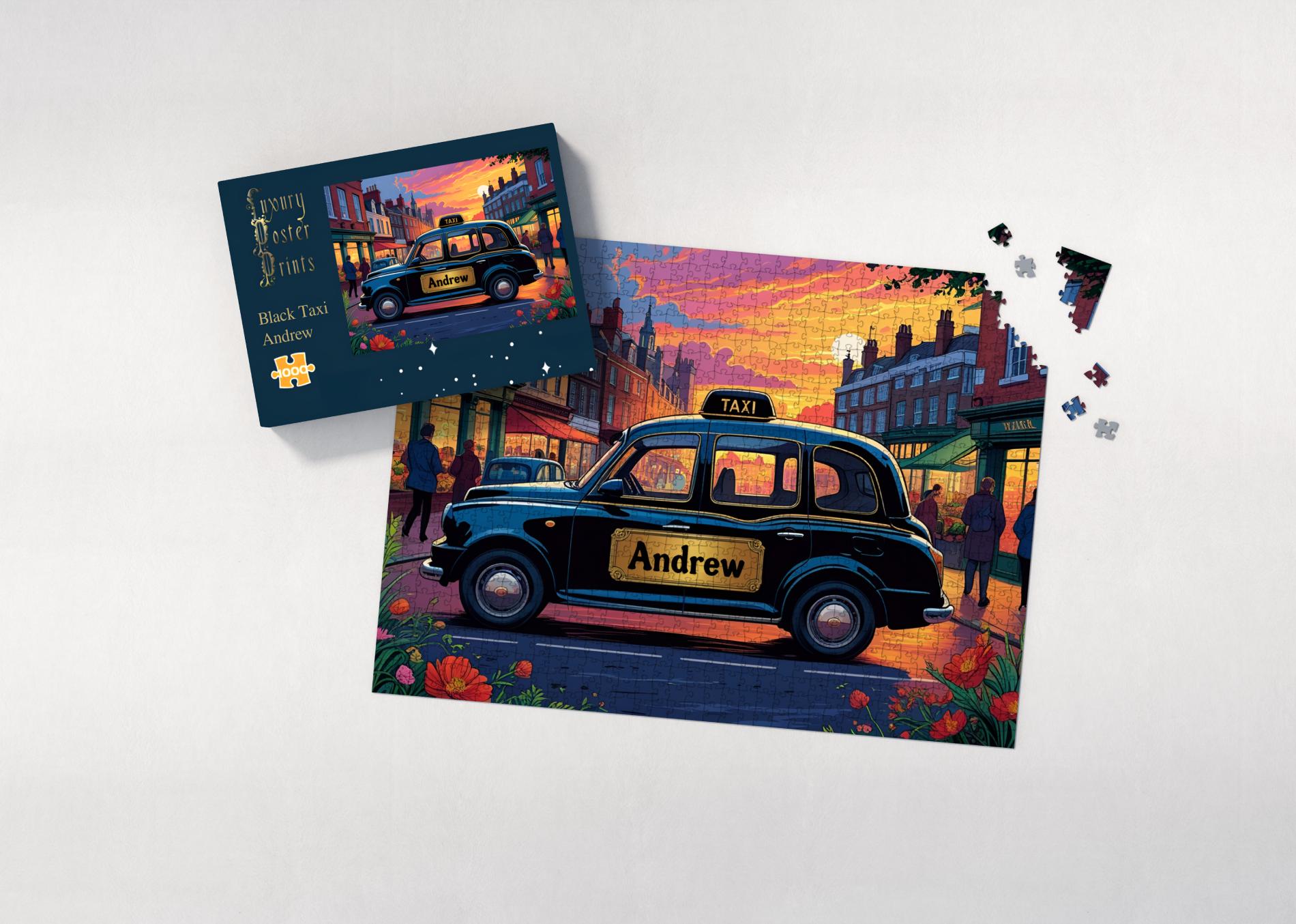 Personalized London Taxi Black Cab Jigsaw Puzzle | Premium 1000, 500 ...