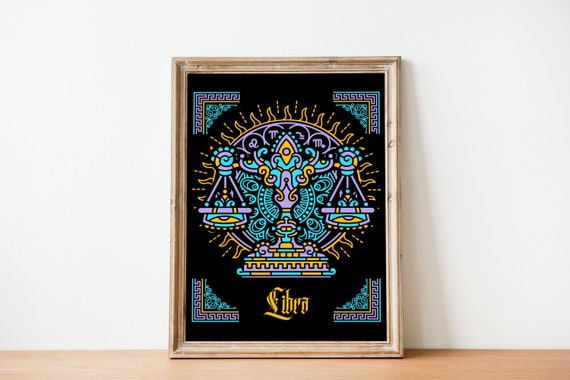 Libra Zodiac Sign Poster | Etsy