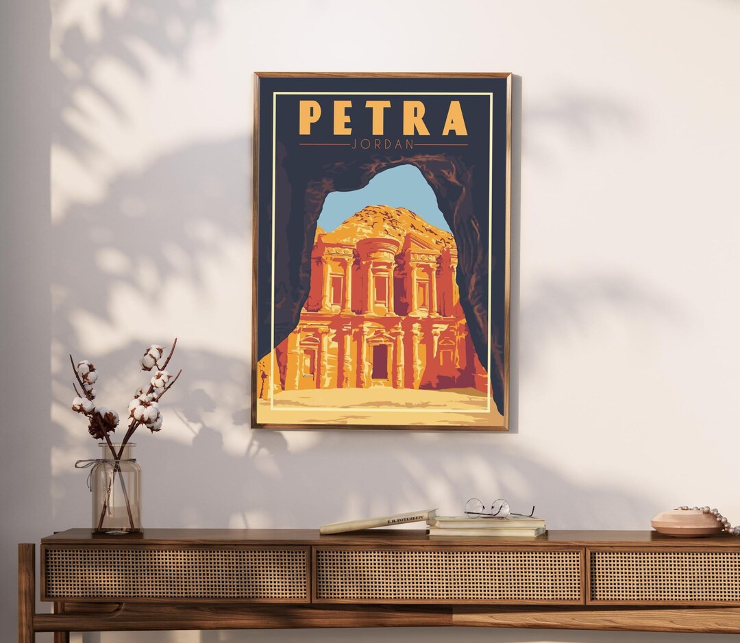 Petra Travel Poster | Petra Vintage Print | Jordan Travel Prints ...