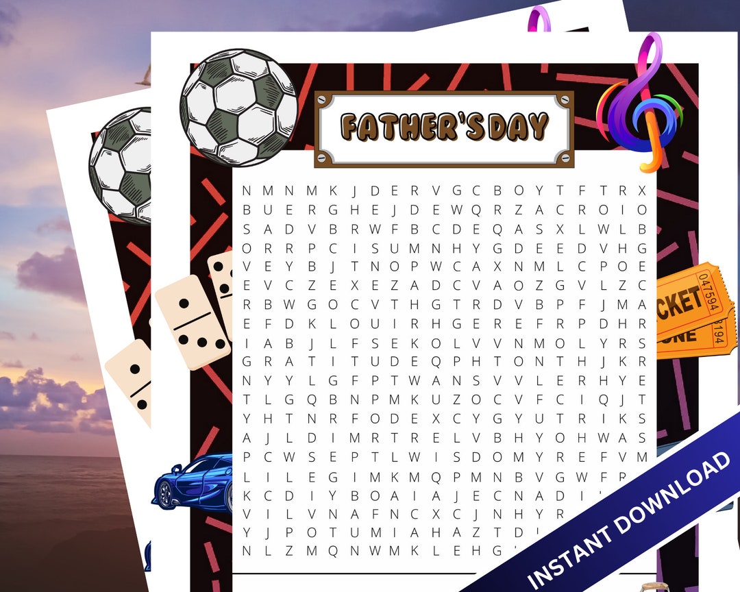 Fathers Day Word Search - Digital Download - Etsy